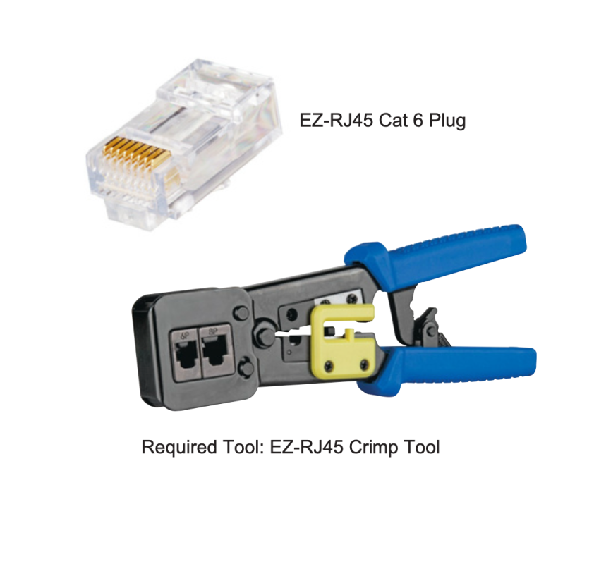 Leviton - EZ‑RJ45™ Cat 6 Plug and EZ‑RJ45 Crimp Tool (47613‑EZ6 & 40989 ...